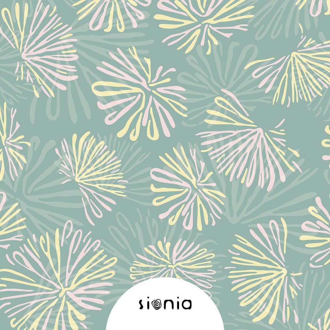 Sea Fan Coral Digital Paper I Seamless Fabric Pattern | Scrapbook Paper ...