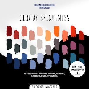 Rainbow Flash Procreate Color Palette I HEX CODES I Procreate Goodnotes ...