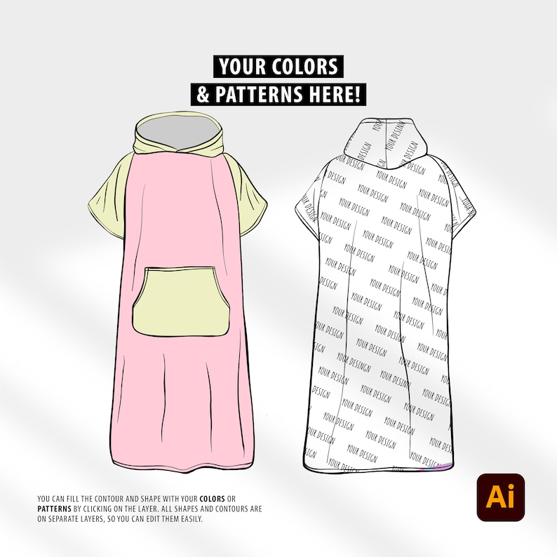 Hooded Poncho Towel PREMIUM Mock-up I Psd Ai Png Svg I PROFESSIONAL ...