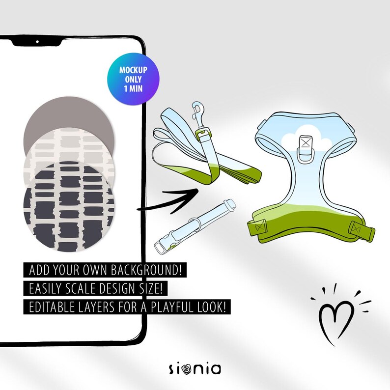 Plantilla CANVA de maqueta de arnés para perro | Diseño de babero ...