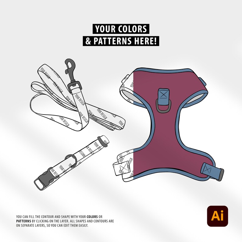 Harness Mock up | Dog PREMIUM Mock up | Digital Mock up for Pup Leash ...