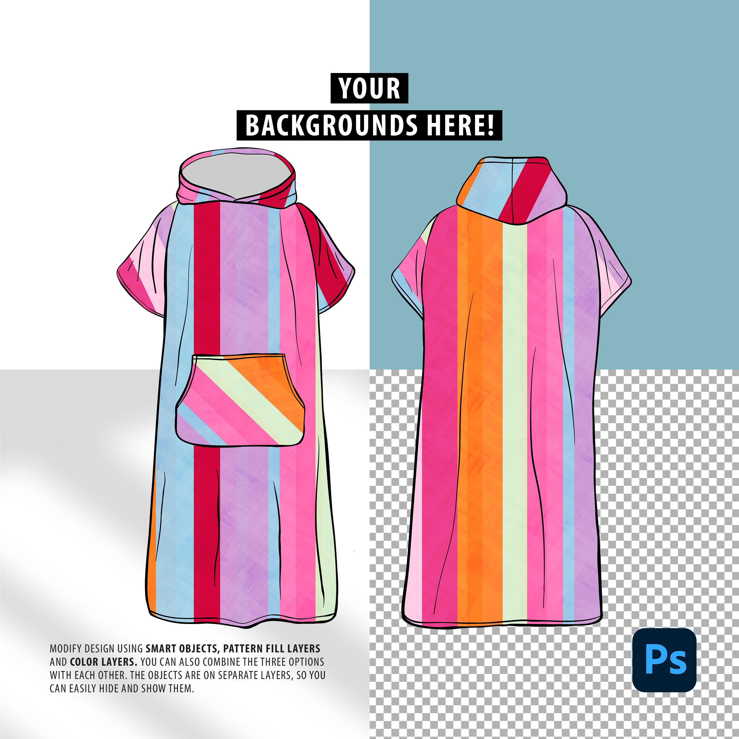 Hooded Poncho Towel PREMIUM Mock-up I Psd Ai Png Svg I PROFESSIONAL ...