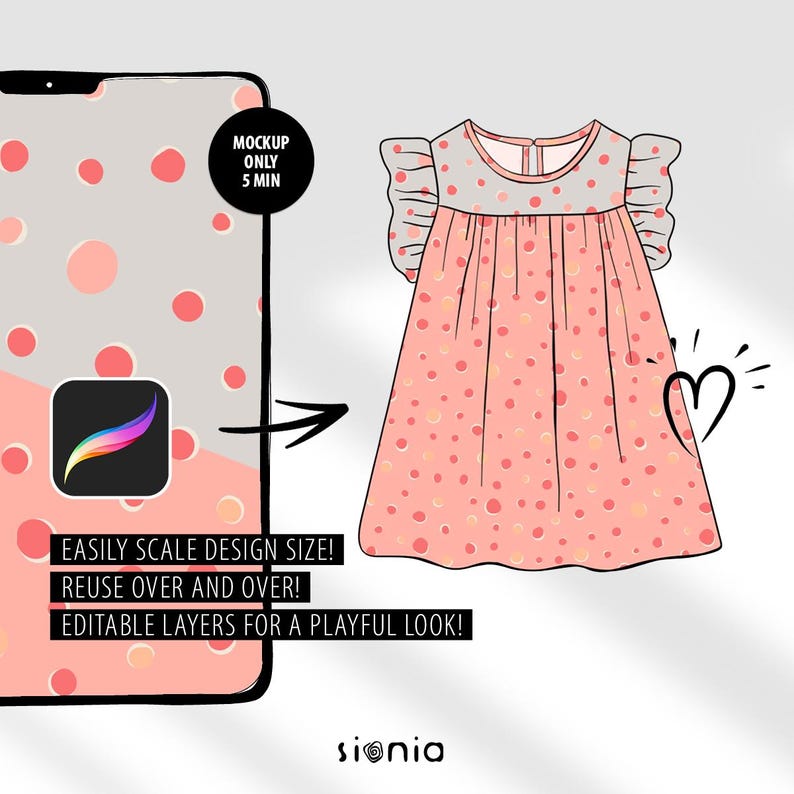 Flutter Sleeve Twirl Dress Mock up | Dress Mock up | Digital Mockup for ...