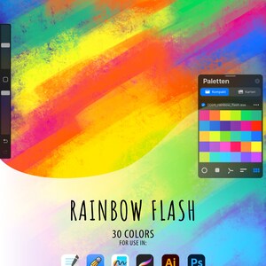 Rainbow Flash Procreate Color Palette I HEX CODES I Procreate Goodnotes ...