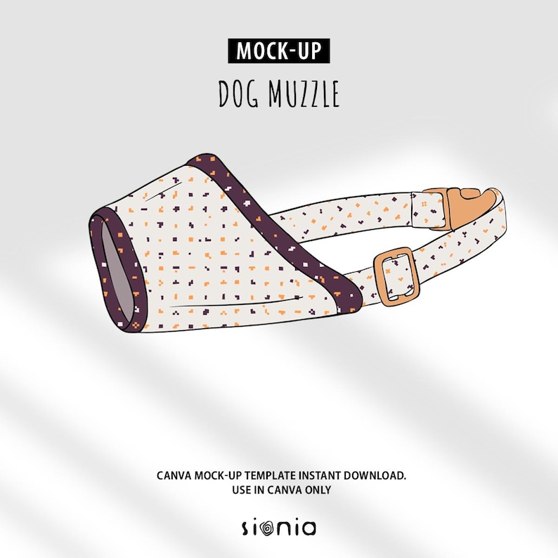Dog Muzzle Mockup CANVA Template | Sublimation Dog Muzzle | Digital ...