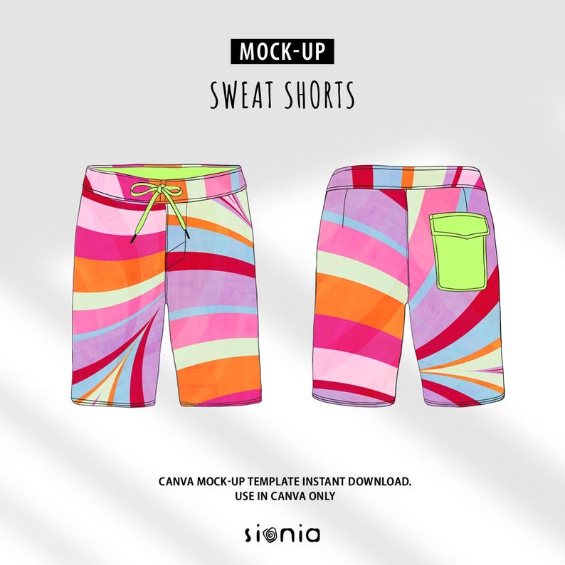 Sweat Shorts Mockup Canva | Drag and Drop Swim Shorts Mock up ...