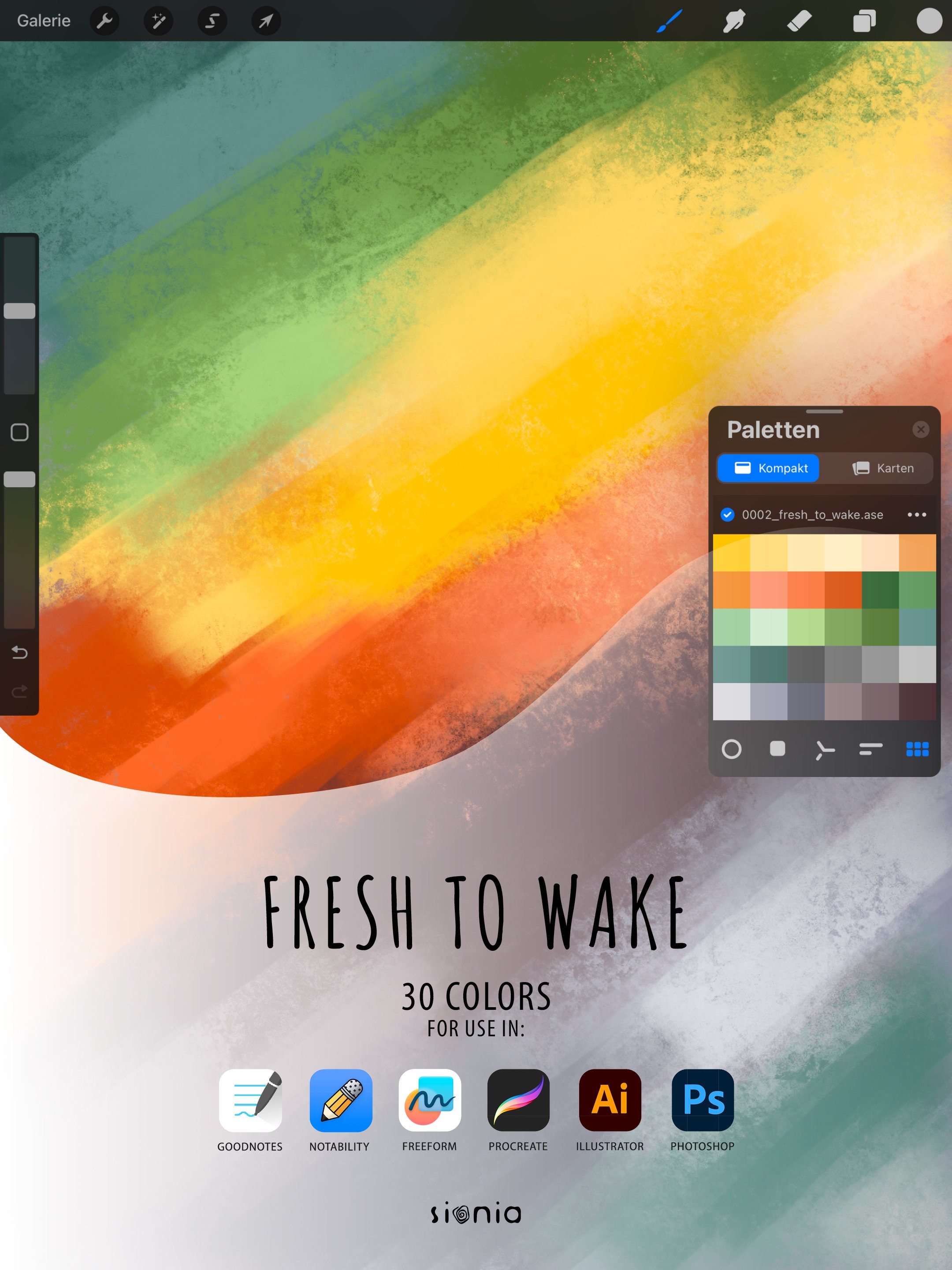 Fresh to Wake Procreate Color Palette I HEX CODES I Procreate Goodnotes ...