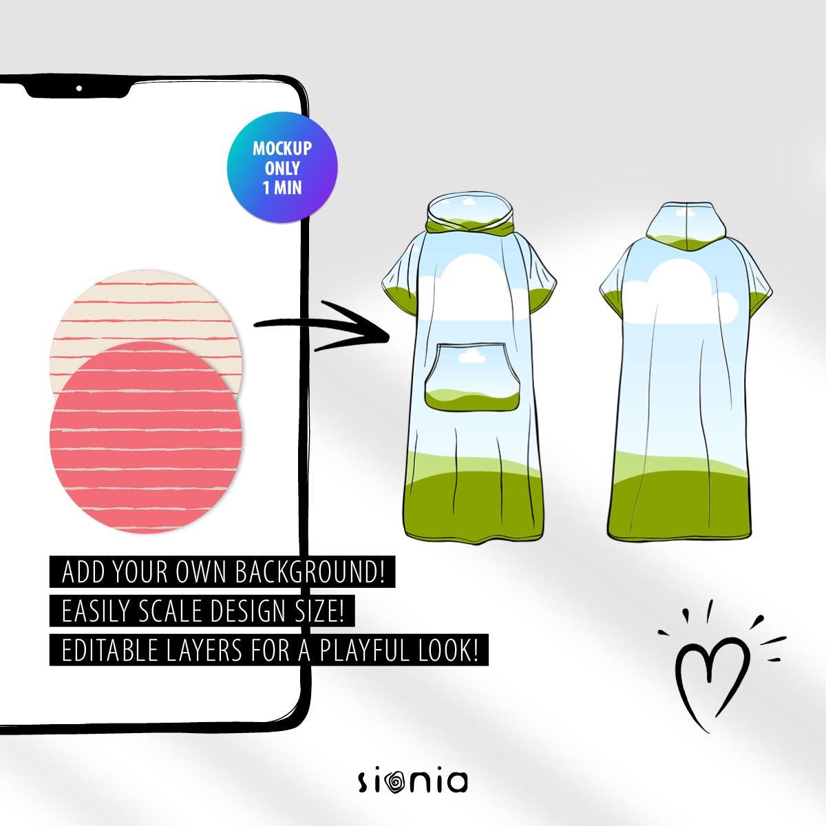 Beach Towel Mockup Canva | Drag and Drop Mock up | Sublimation Hooded ...