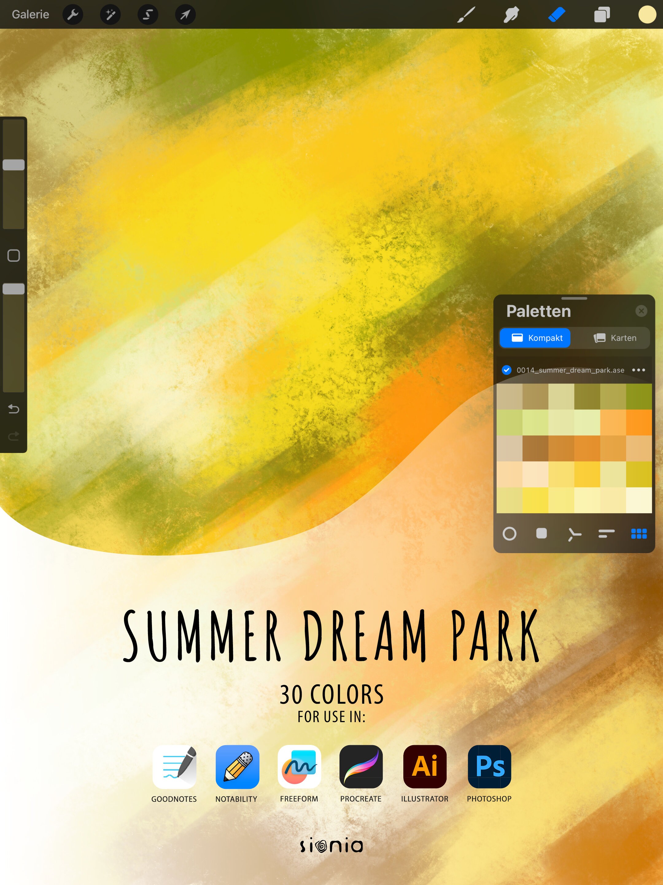 Summer Dream Park I Procreate Color Palette I HEX CODES I Procreate ...