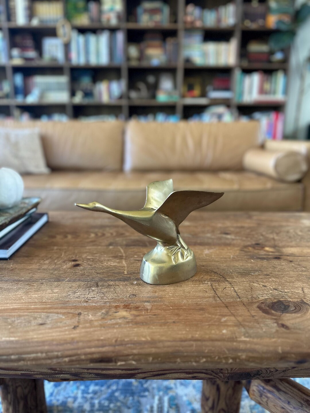 Vintage Brass Goose/bird in Flight Figurine - Etsy