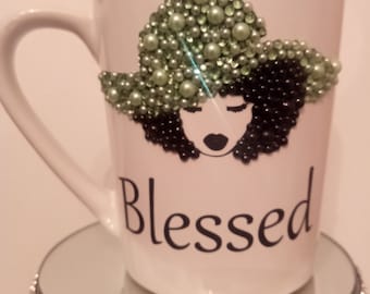 Choose Your Own Design Custom Bling Embellished Afro Puffs Cup Mug - Etsy