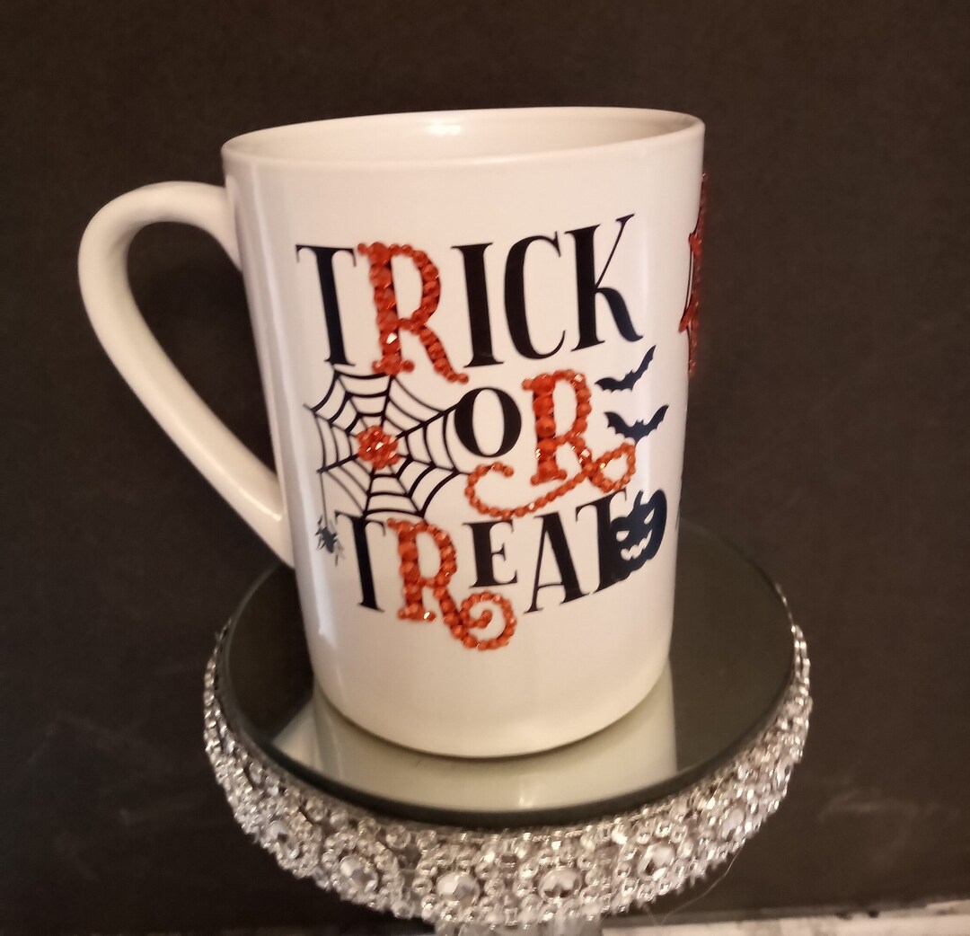 Trick or Treat Bling Mug, Halloween Gifts, Holiday Gifts, Personalized ...
