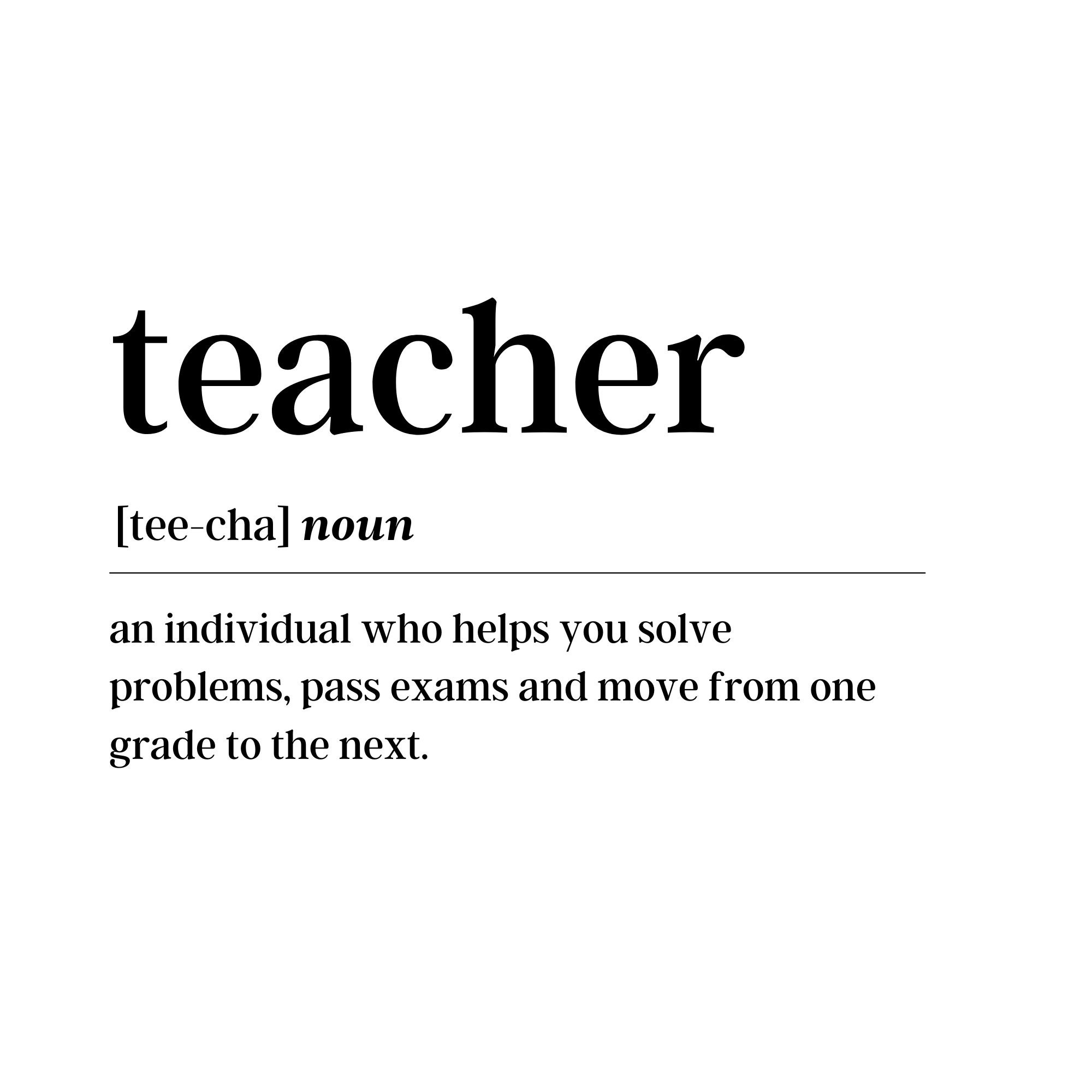 Teacher Definition Card | Teacher Thank You Cards | Dictionary Cards ...