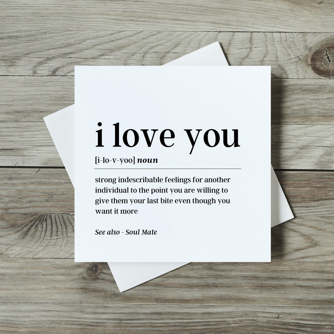 I Love You Definition Greeting Card | Valentine's Day Card | I Love You ...
