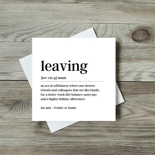 Large Leaving Card - Etsy UK