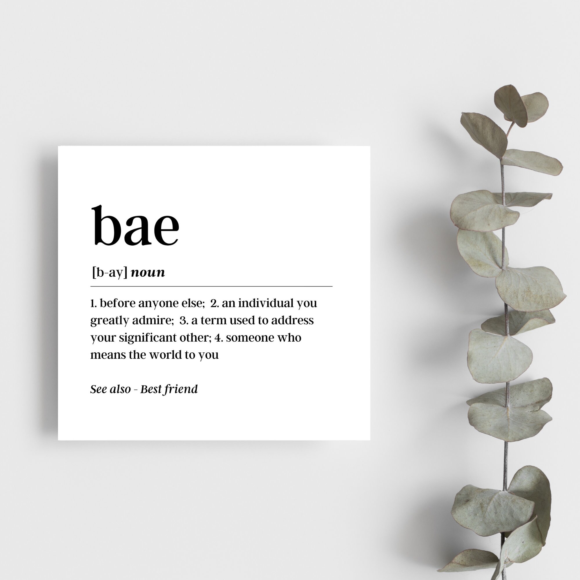 Bae Definition Card | Bae Anniversary Cards | Anniversary Gifts | Dictionary Cards | Definition ...