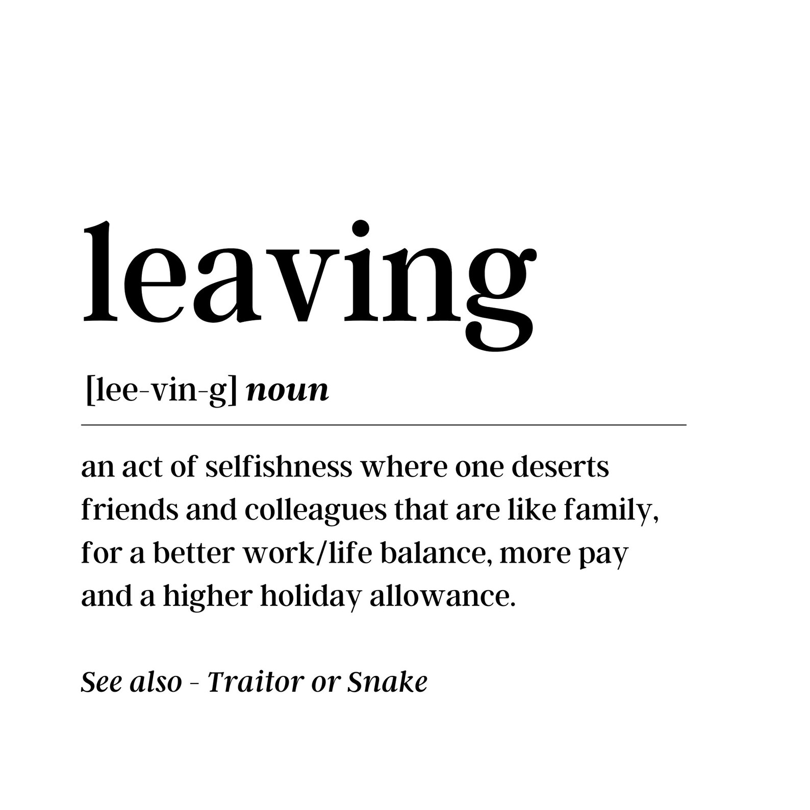 Leaving Definition Card | Farewell Cards | Dictionary Cards | Leaving ...