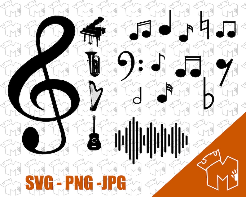 Instant Download Musical Notes Bundle, Musical Notes SVG, Musical Notes ...