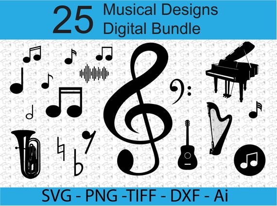 Instant Download Musical Notes Bundle Musical Notes SVG | Etsy