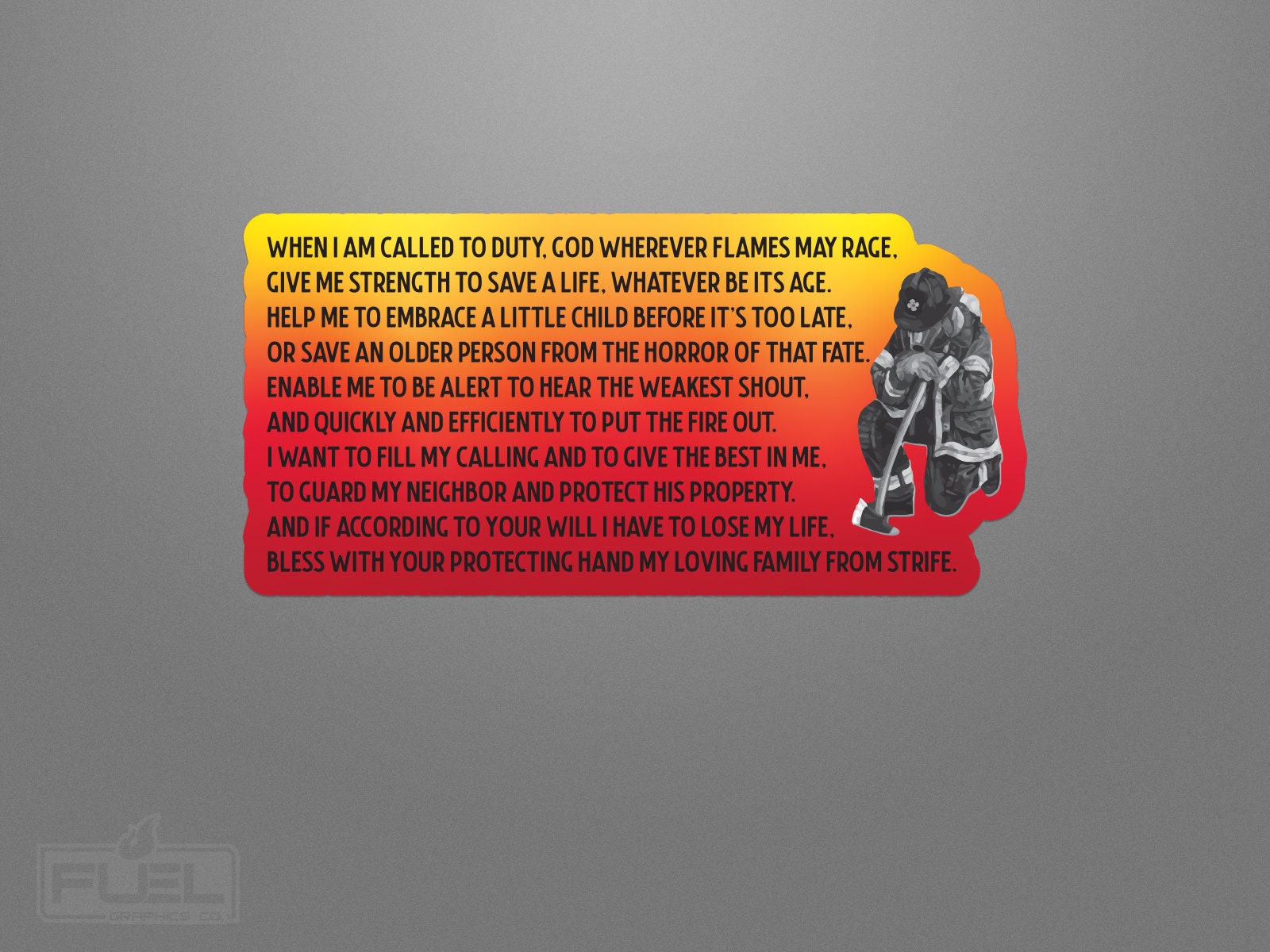 Firefighter Prayer Vinyl Decal - Etsy