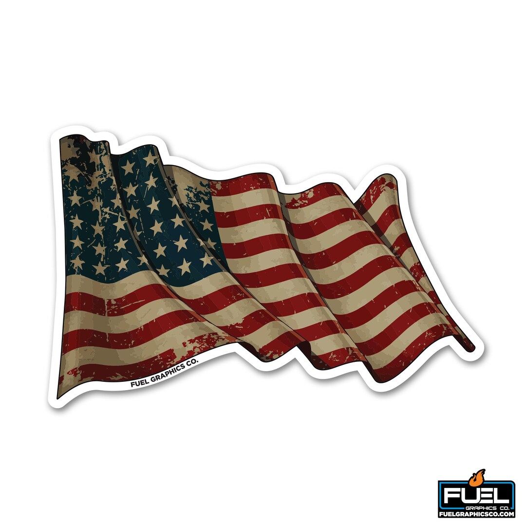 American Flag Vinyl Decal - Etsy