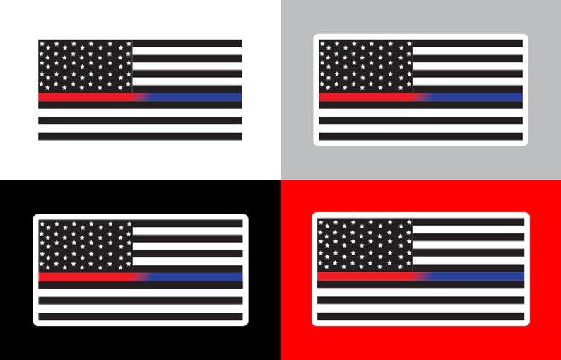 Red/blue Line Flag Vinyl Decal - Etsy