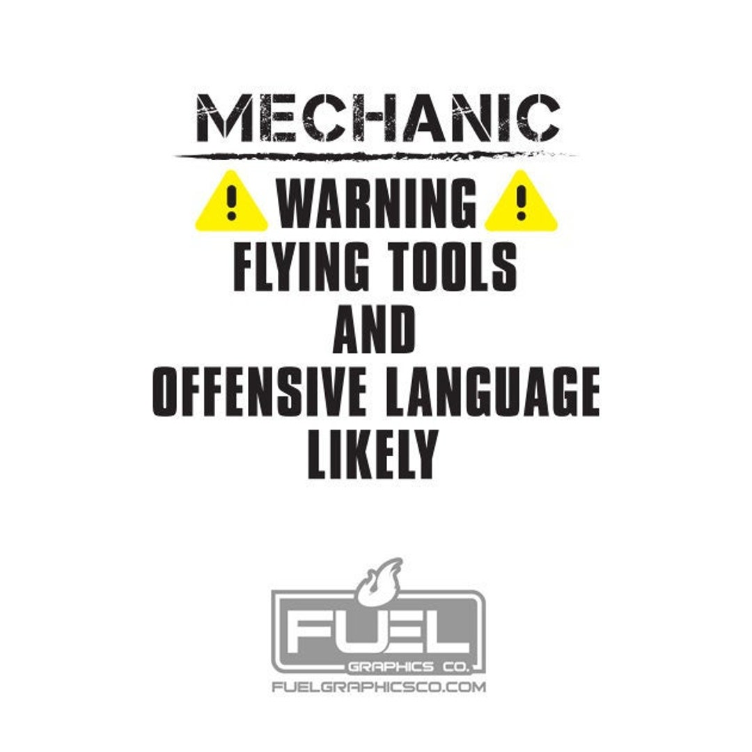 Mechanic Warning Vinyl Decal - Etsy