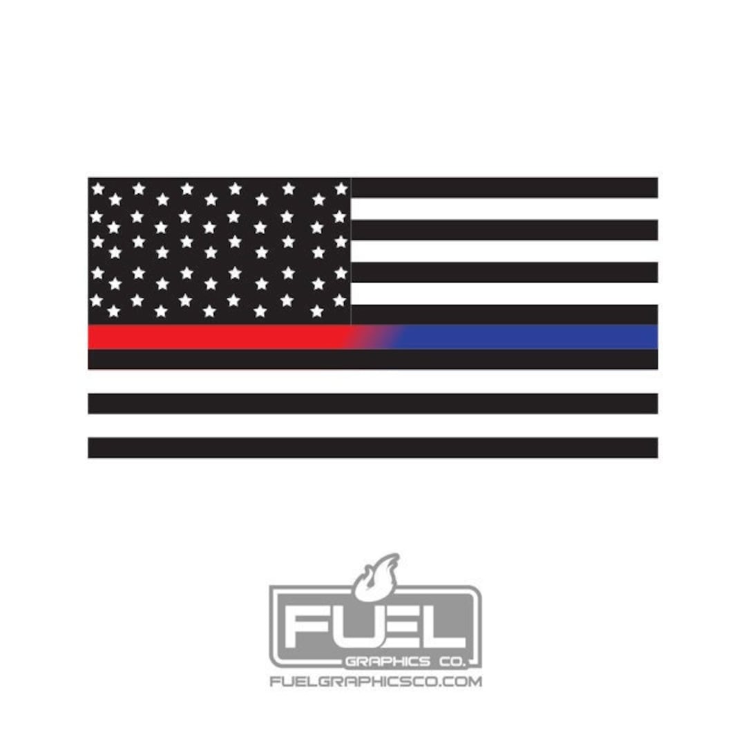 Red/blue Line Flag Vinyl Decal - Etsy