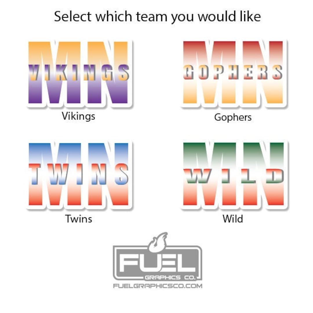 MN Sports Teams Vinyl Decal - Etsy