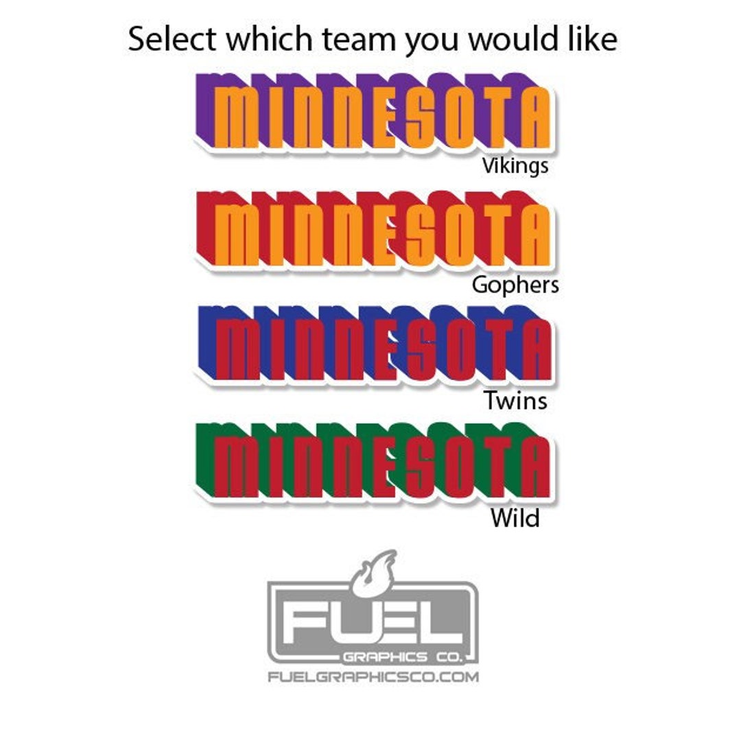 MN 3D Sports Teams Vinyl Decal - Etsy