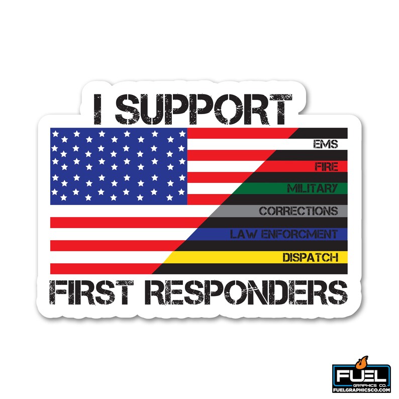 I Support First Responders Flag Vinyl Decal - Etsy