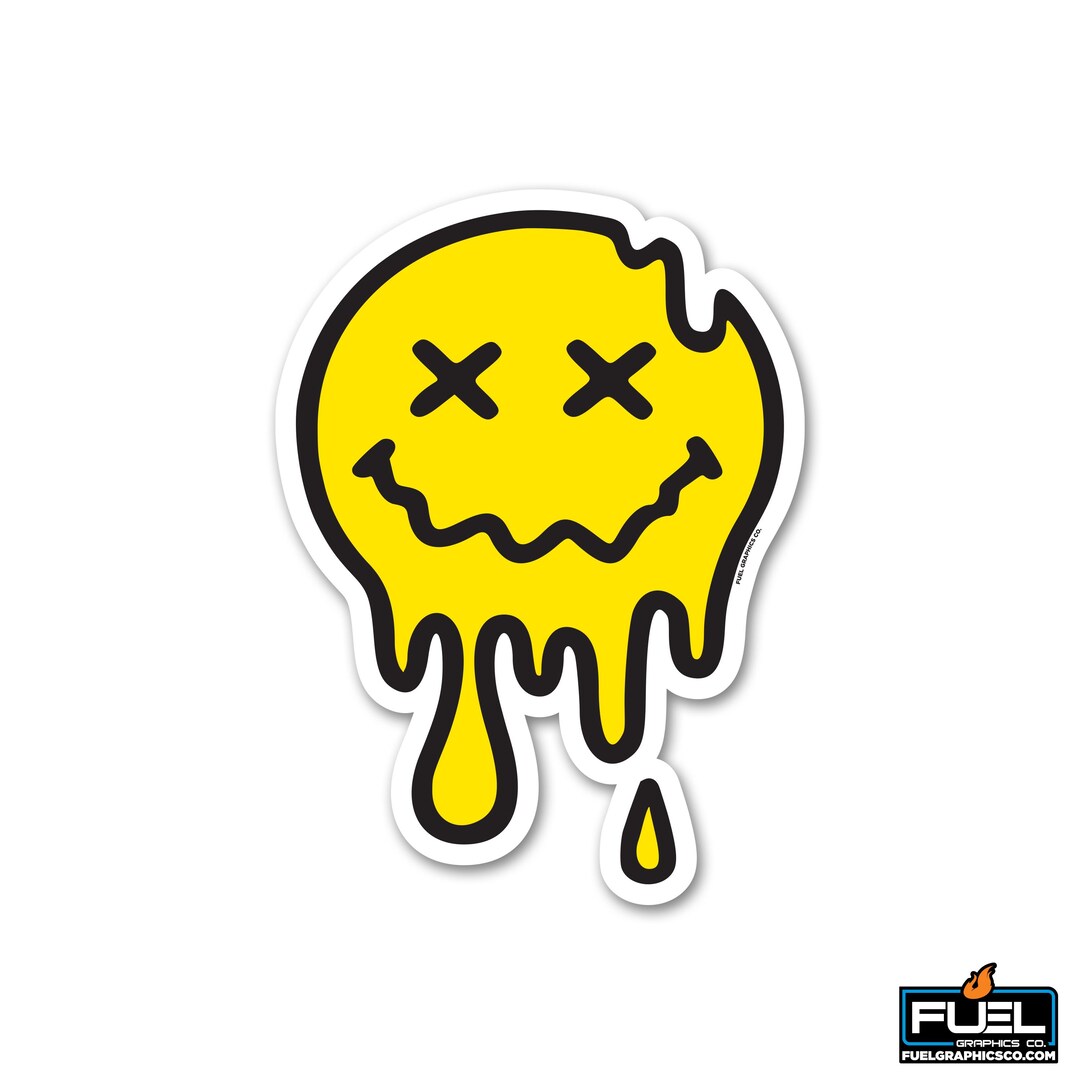 Melting Smiley Vinyl Decal - Etsy