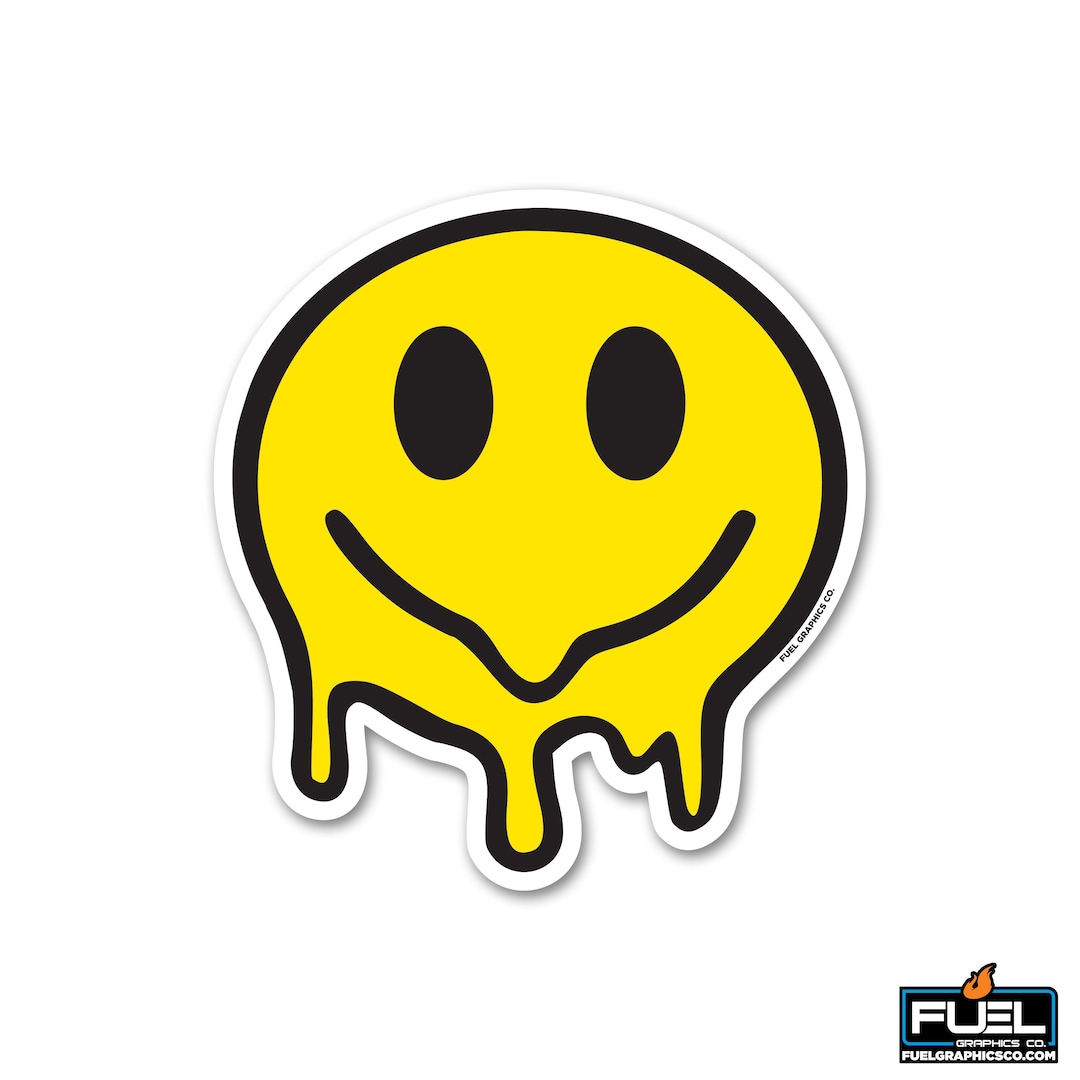 Melting Smiley Vinyl Decal - Etsy