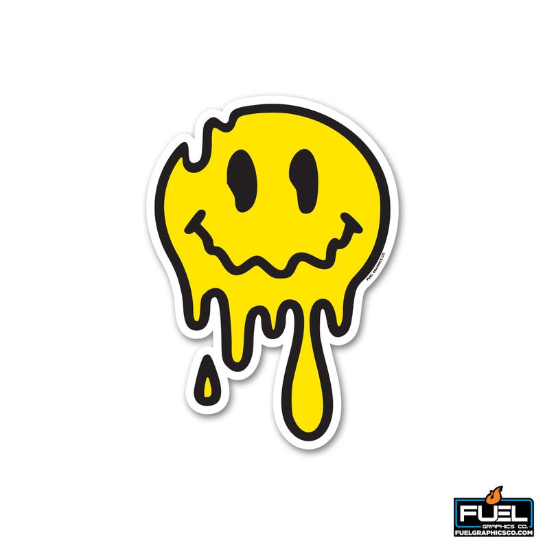 Melting Smiley Face Vinyl Decal - Etsy