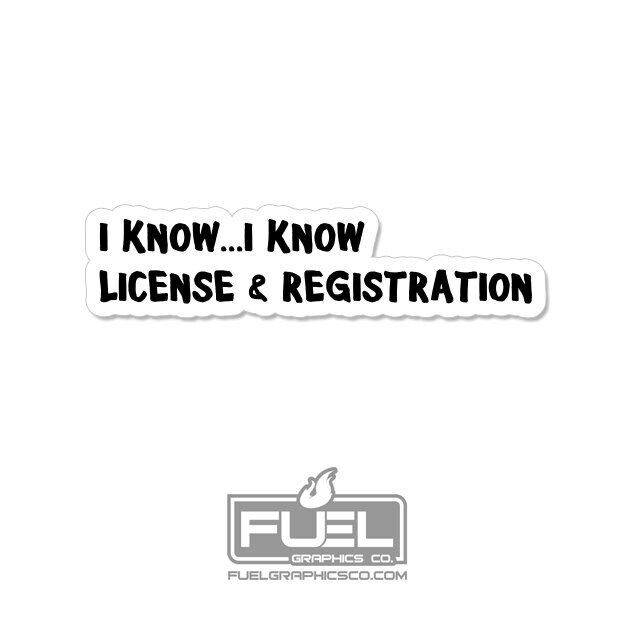 License & Registration Vinyl Decal - Etsy