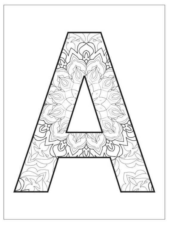 Alphabet Coloring Pages for Kids | Etsy