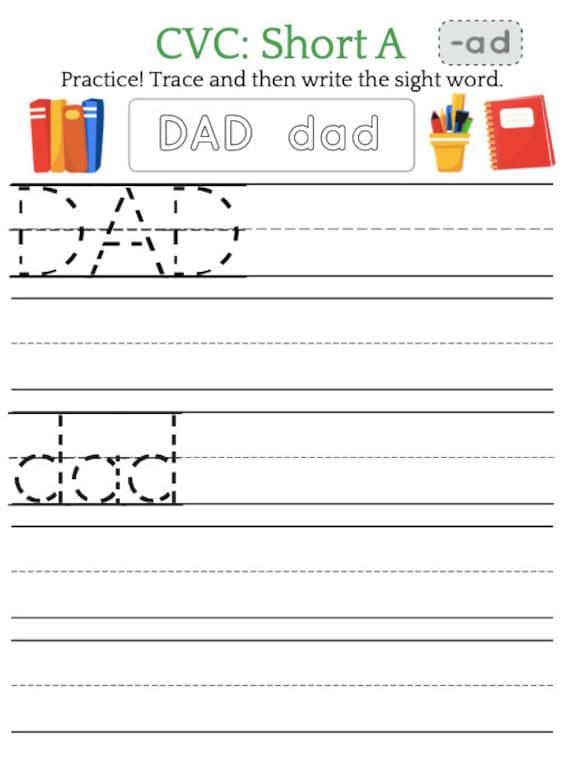 Word Practice Worksheets for Kids | Etsy