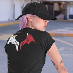 Angel and Demon Wings Gothic T-shirt, Pastel Goth Clothes, Grunge ...