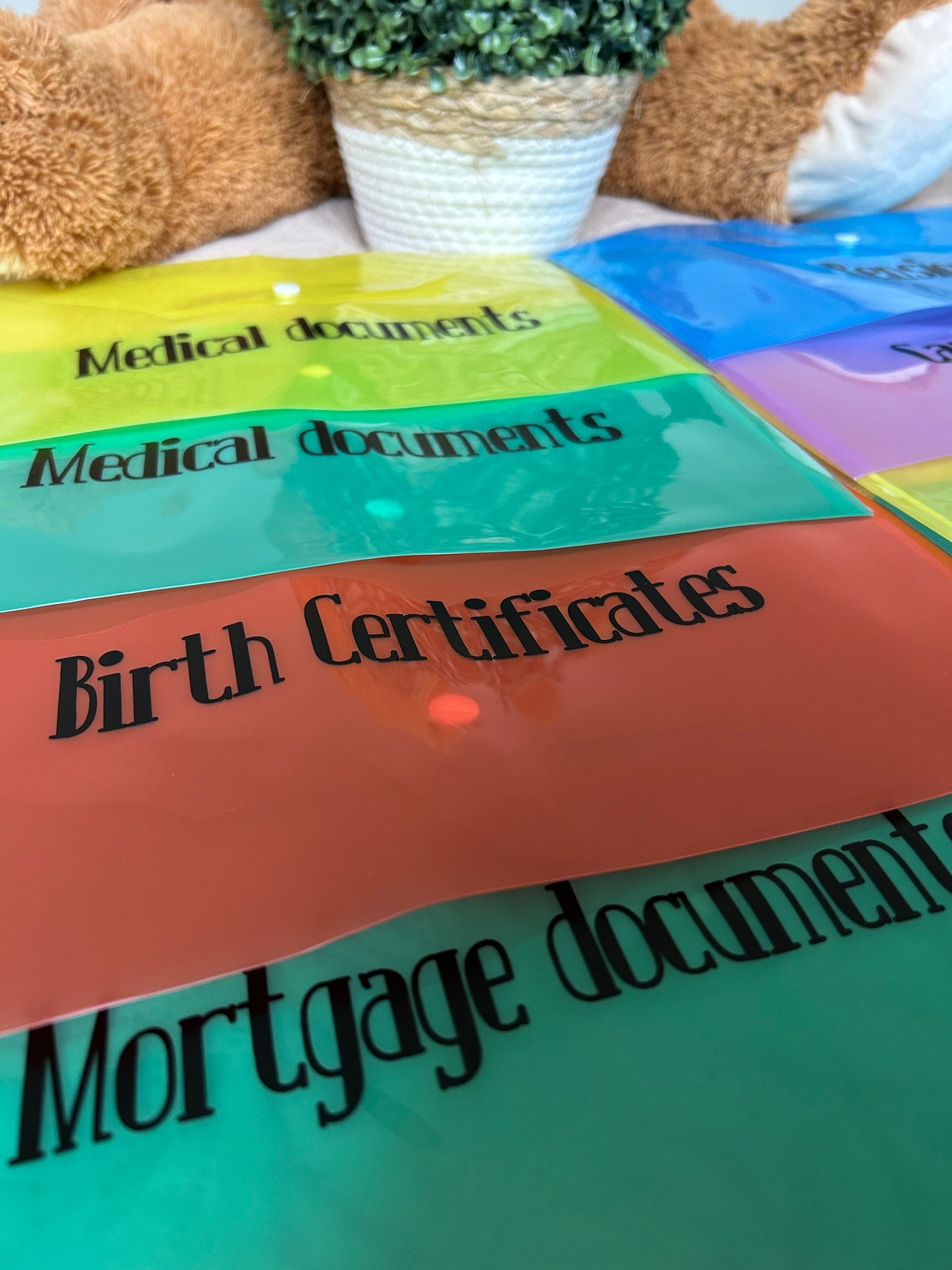 Personalized A4 Document Organizer, Colorful Plastic Wallets - Etsy