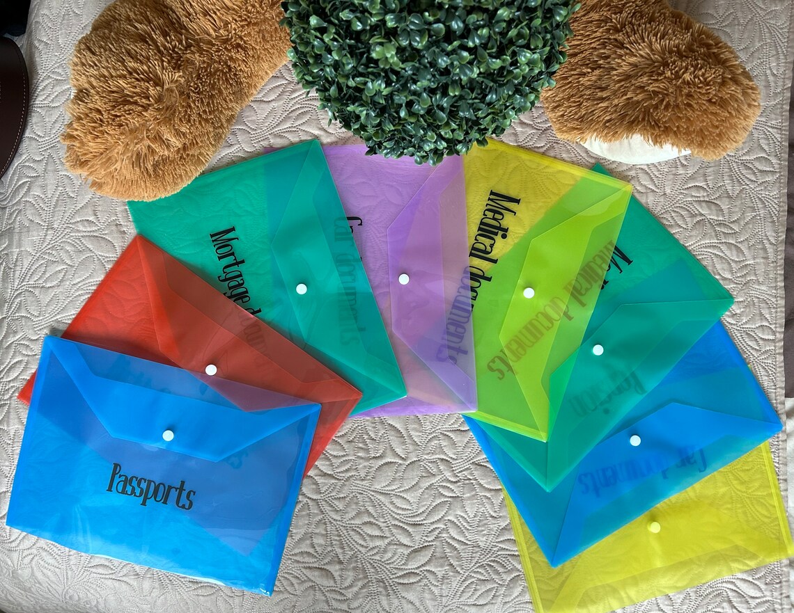 Personalized A4 Document Organizer, Colorful Plastic Wallets - Etsy