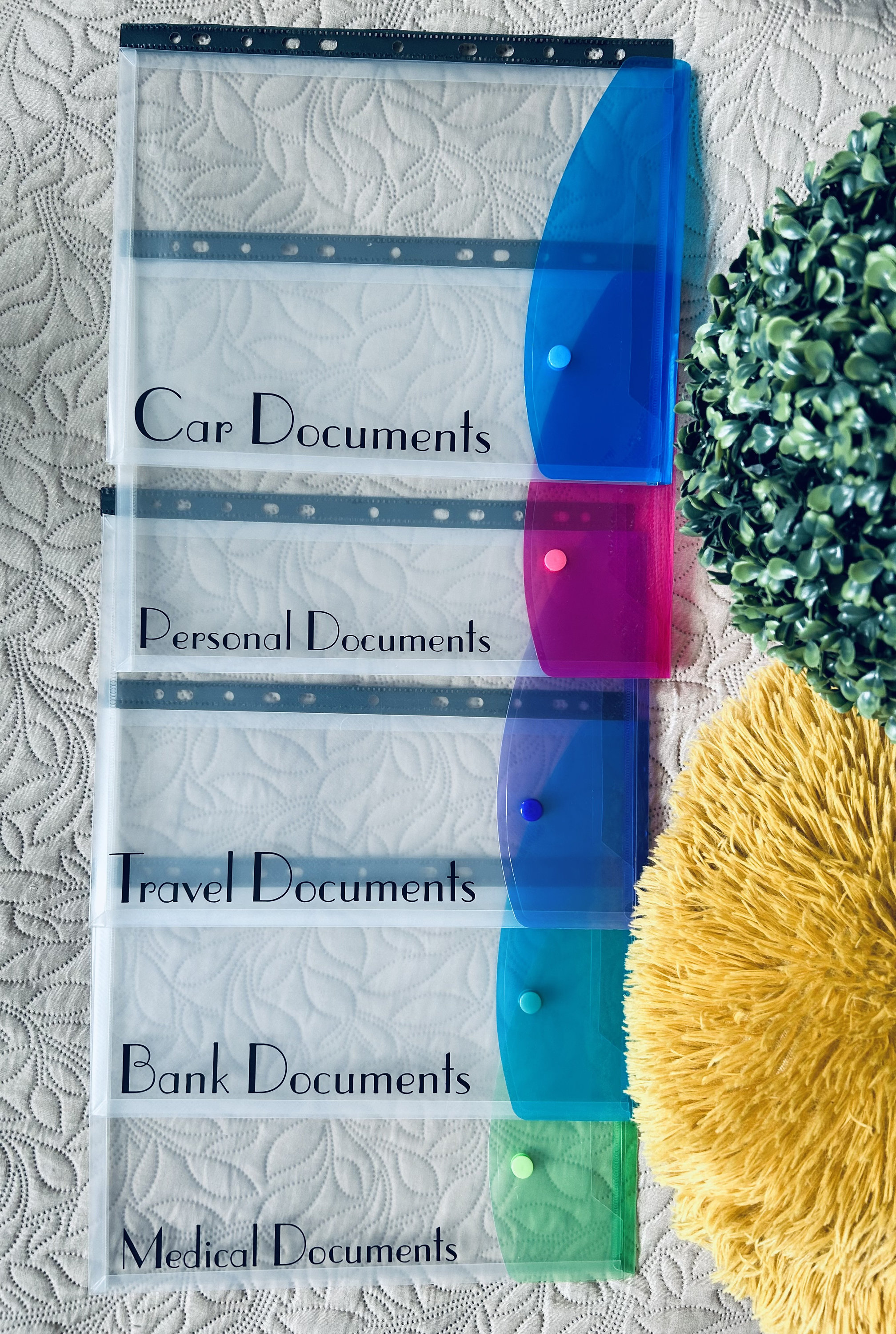 Personalised Ring Binder Popper Wallets/document Organiser/plastic ...