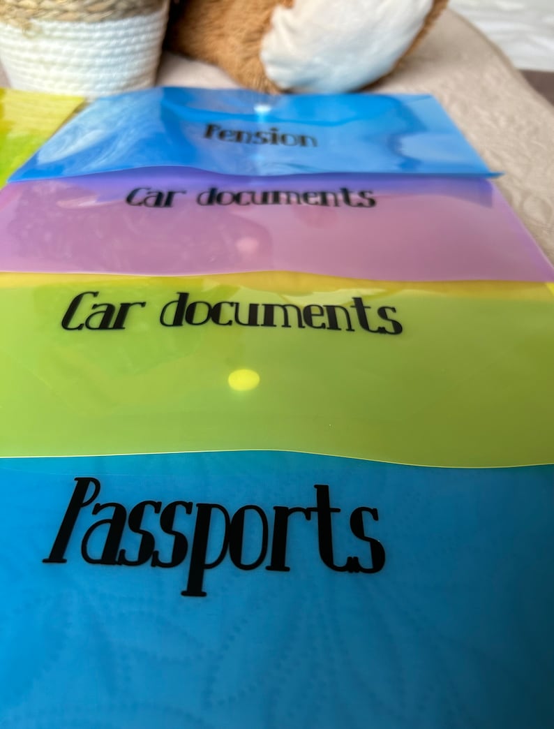 Documents Organizer/different Colour Plastic Wallets/a4 File - Etsy