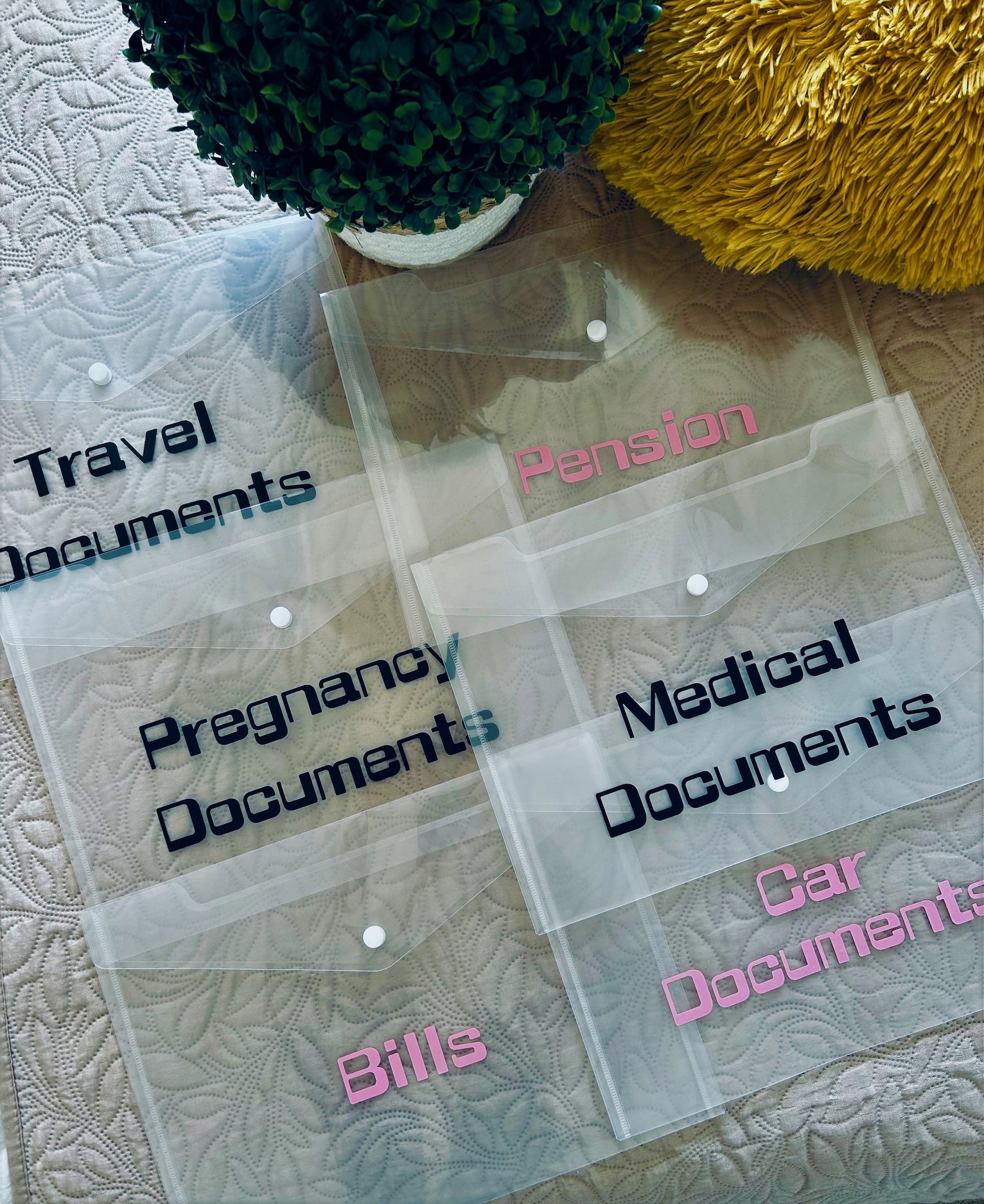 Documents Organiser/ Clear Plastic Wallets/a4 File Document/paperwork ...