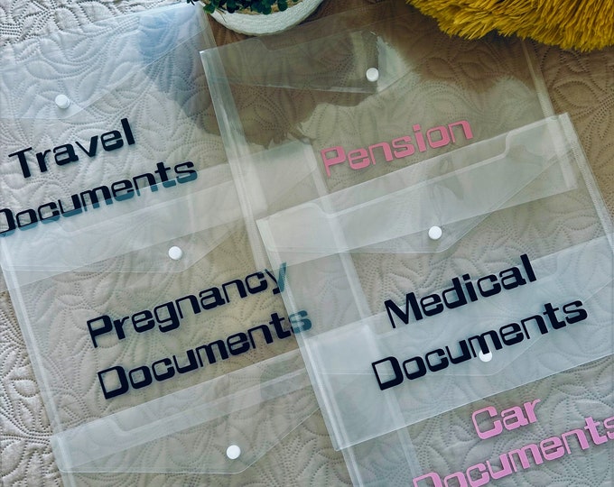 Documents Organiser/ Clear Plastic Wallets/a4 File Document/paperwork ...
