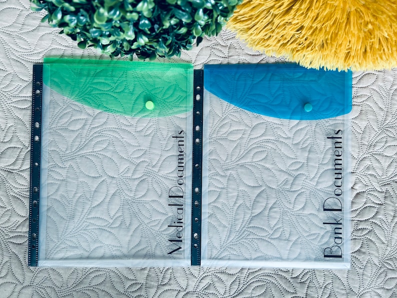 Personalised Ring Binder Popper Wallets/document Organiser/plastic ...