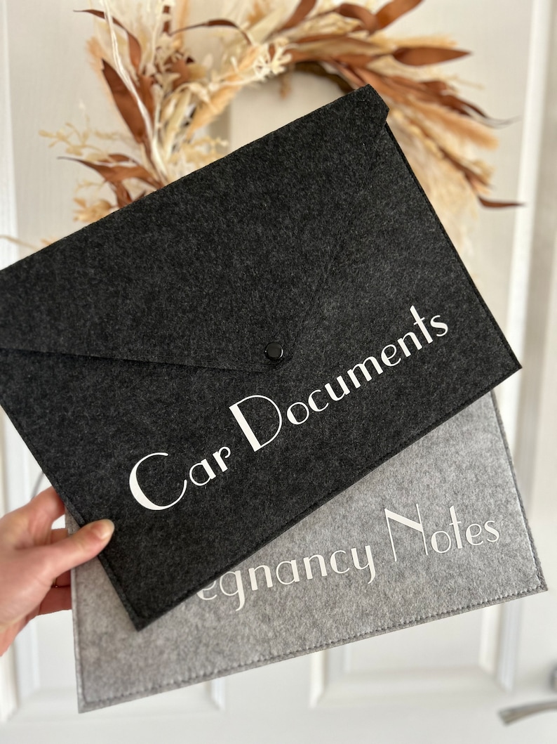 Personalised Felt File Folder/a4 Expanding File Bag/documents Organiser ...