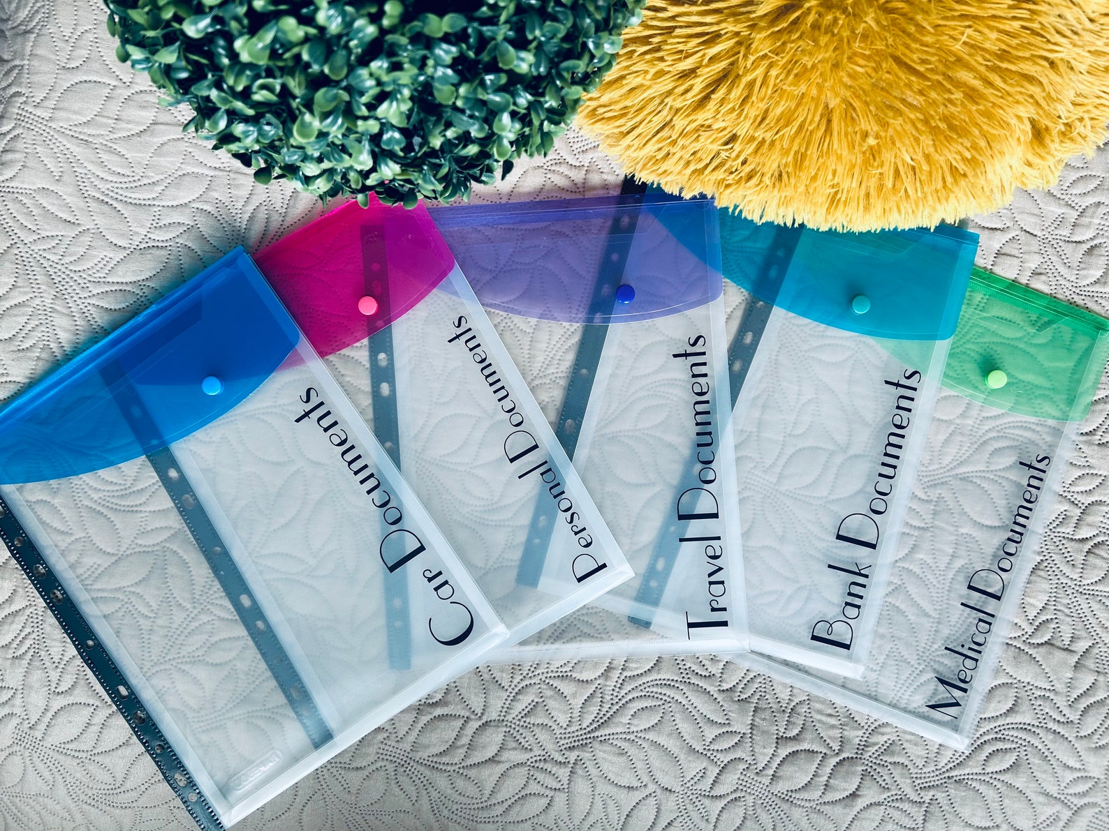 Personalised Ring Binder Popper Wallets/document Organiser/plastic ...