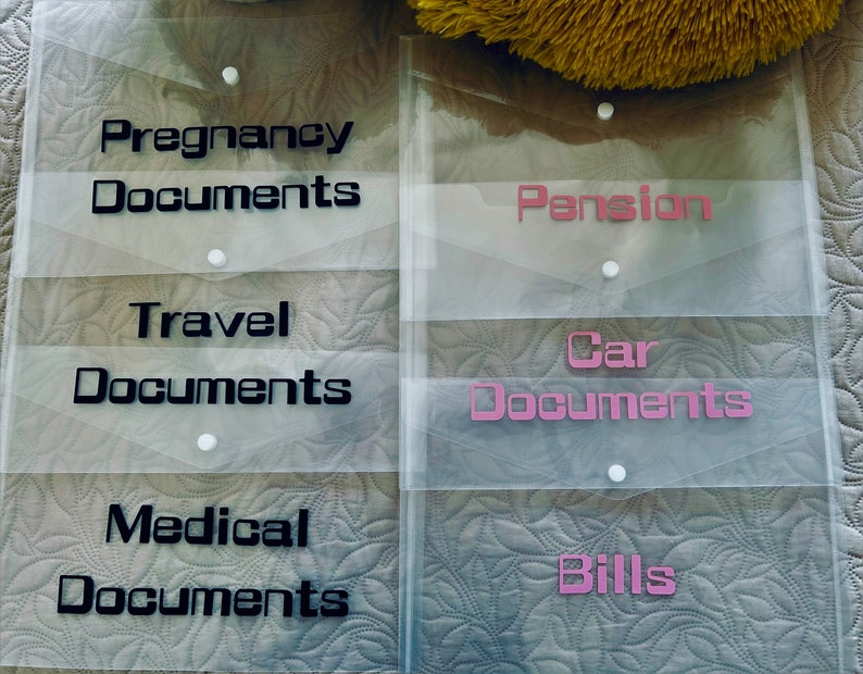 Documents Organiser/ Clear Plastic Wallets/a4 File Document/paperwork ...