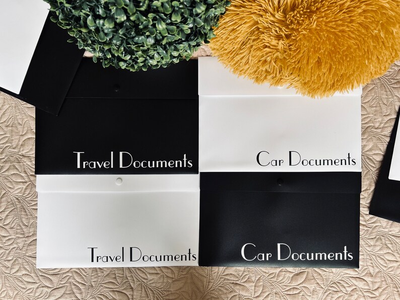 A4 White and Black Folders/documents Organiser/popper Files Wallets ...