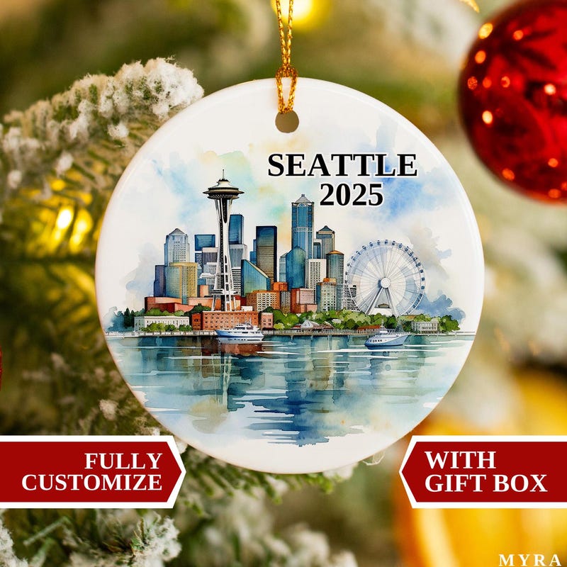 Seattle Christmas Ornament Personalized - Etsy
